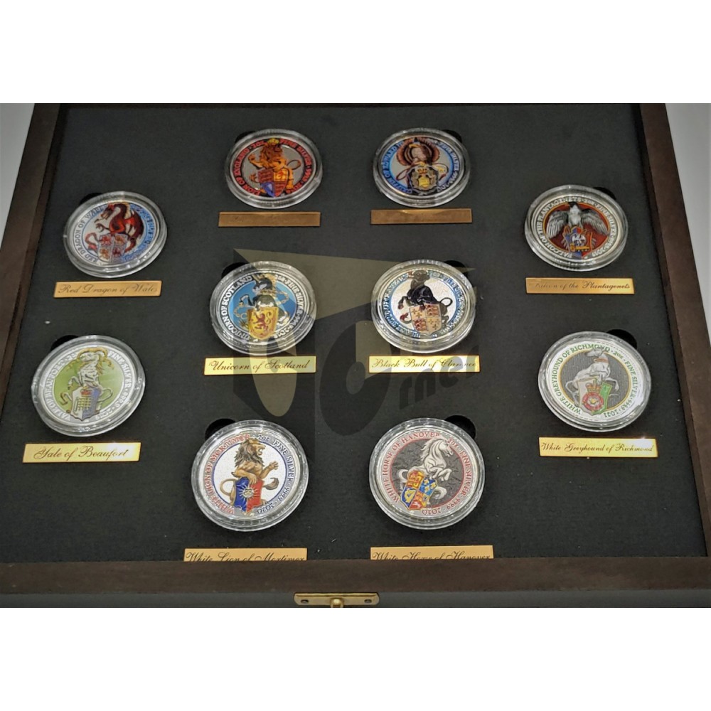 Queen's Beasts Complete Set 2 Oz X 10 Colorized - 2016 - 2021 United ...